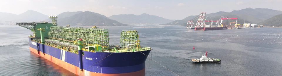 BW Opal hull sails from South Korea to Singapore for topside integration